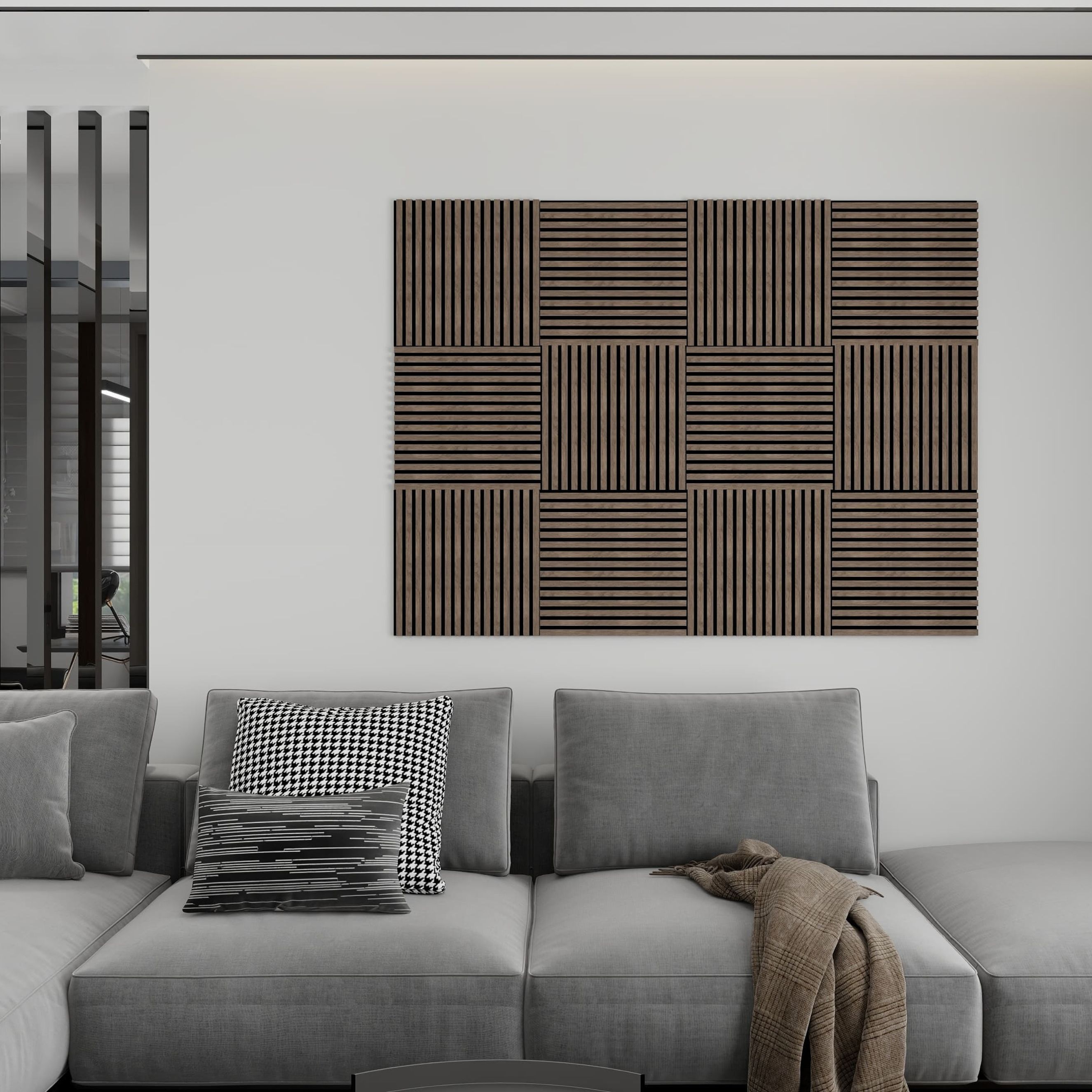 PROVISTON Panneau mural acoustique 400 x 400 mm | Noyer MDF Panneaux ...