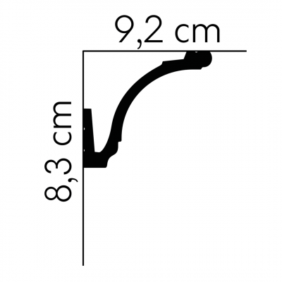Corniche cache rideaux | 71 x 71 mm | polystyrène | Expertdecor