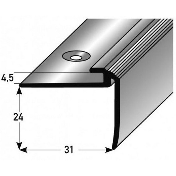 Profilé de finition à emboîter avec nez pour sol design | alu anodisé ...