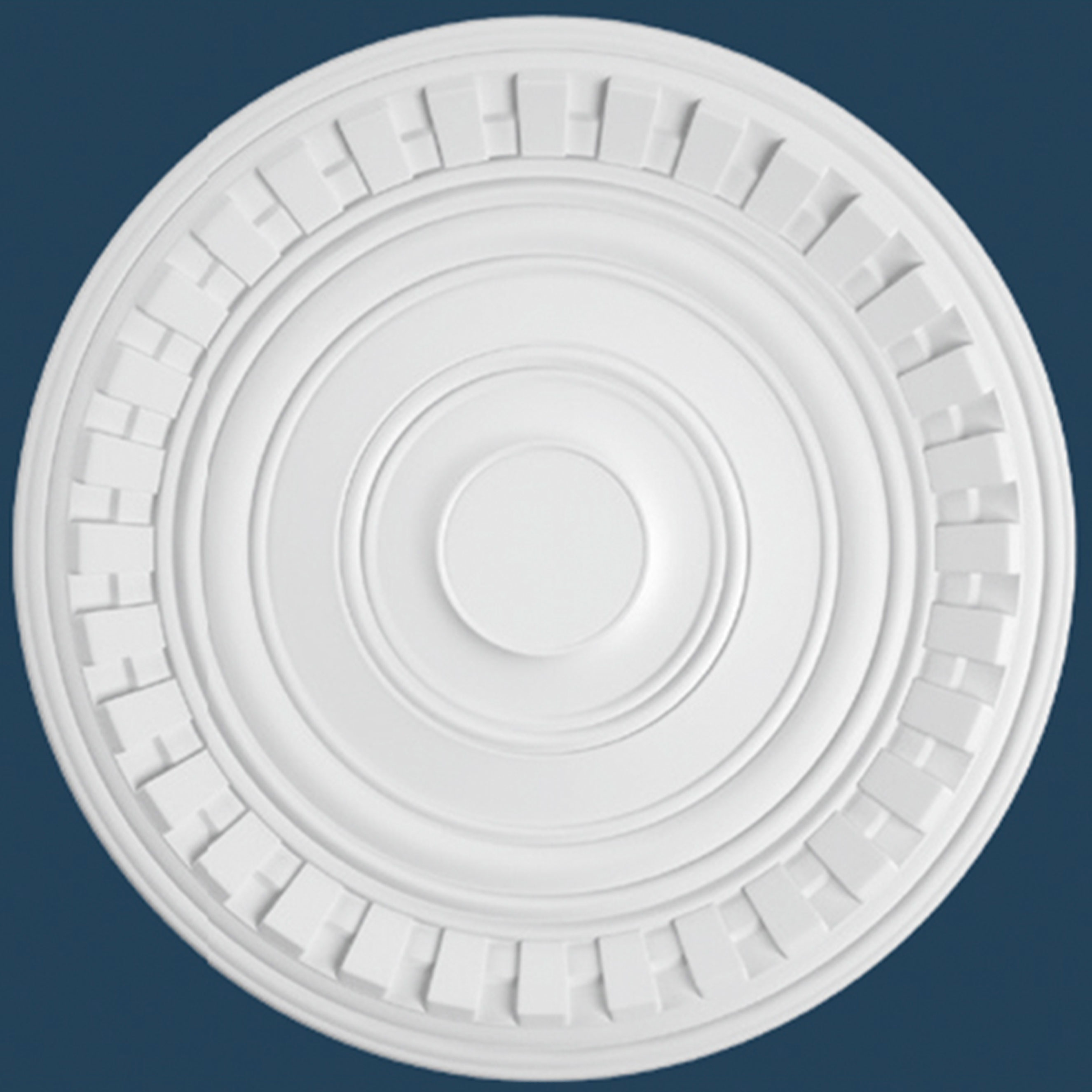 Rosace simple Marbet R-27 | Ø 60 cm | polystyrène léger blanc | Expertdecor