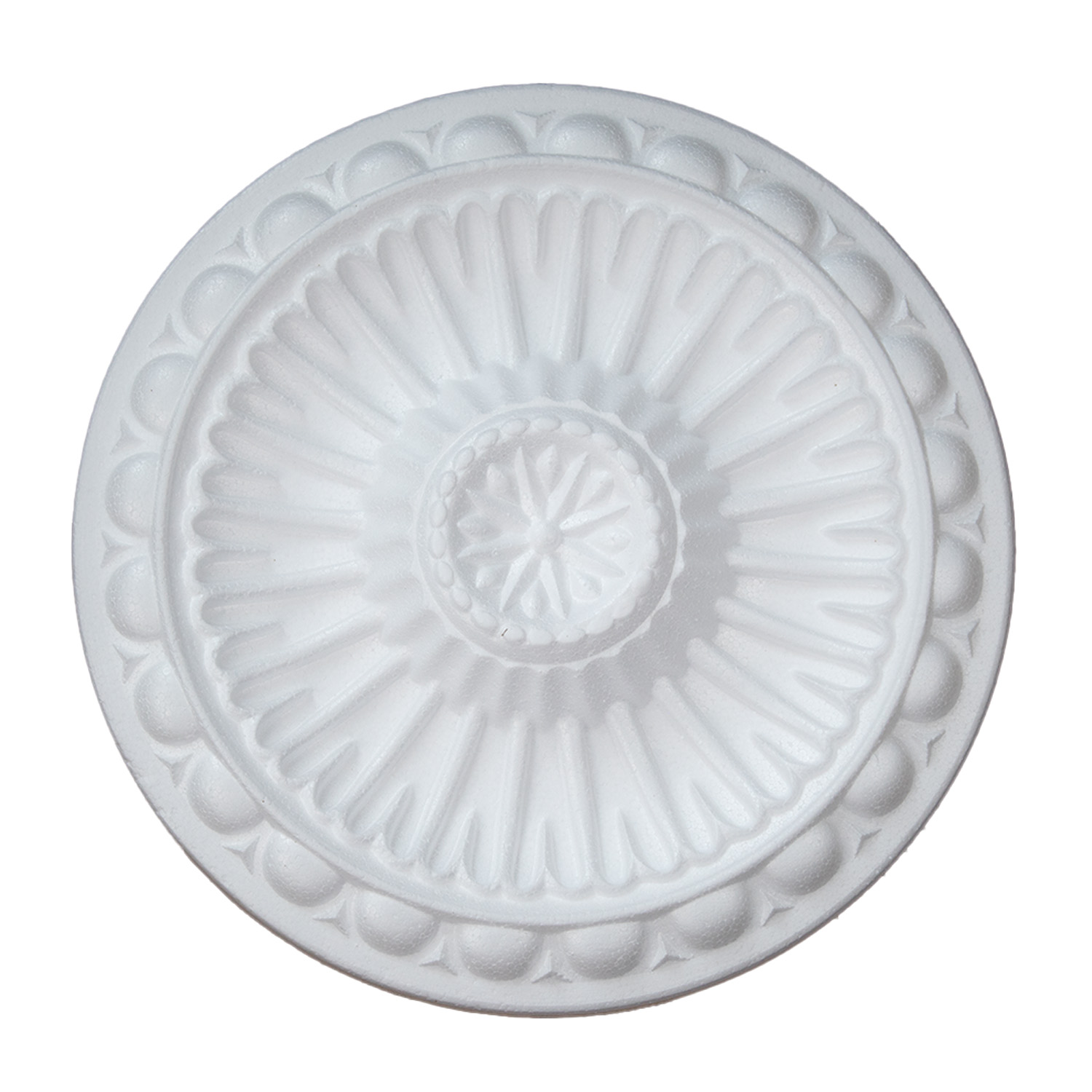 Rosace simple Marbet R-16 | Ø 28 cm | polystyrène léger blanc | Expertdecor